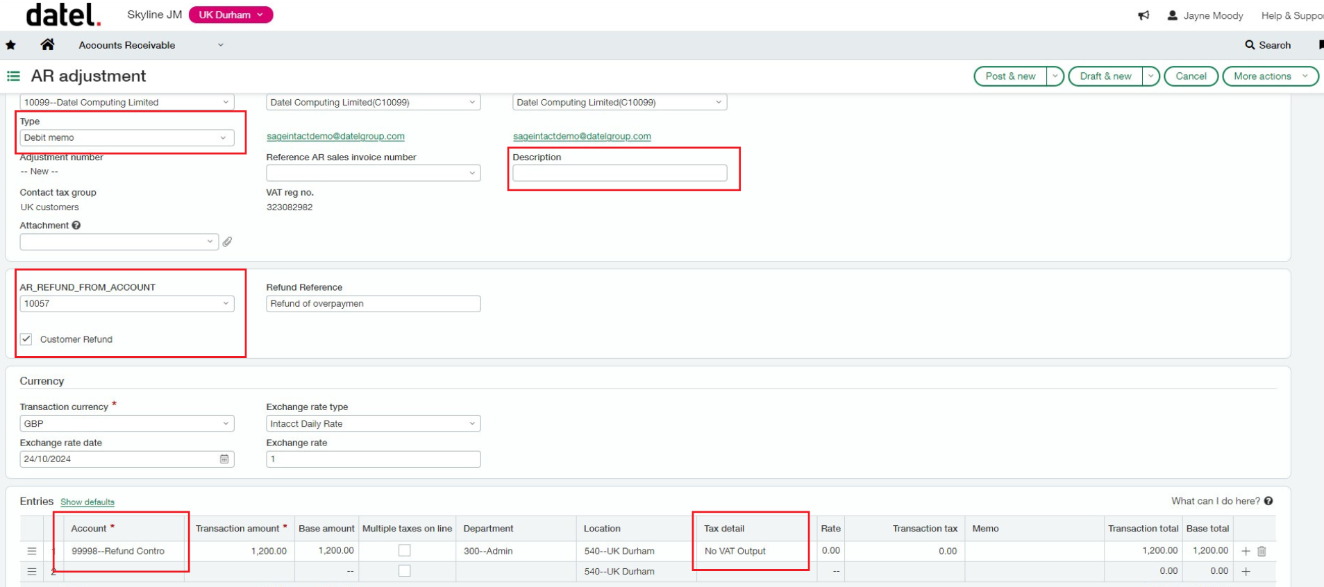 Processing Refunds To A Customer | Sage Intacct
